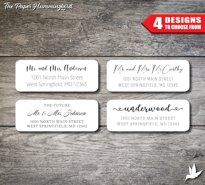 Return Address Labels Custom Personalized Label Calligraphy - Etsy