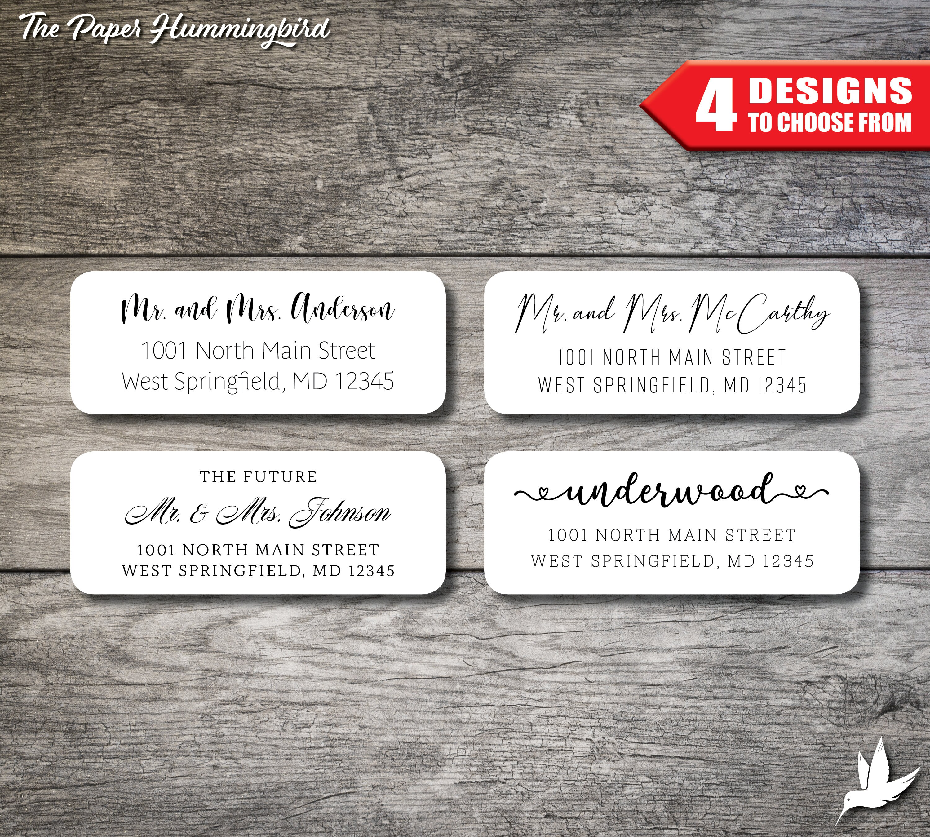 Return Address Labels Custom Personalized Label Calligraphy | Etsy