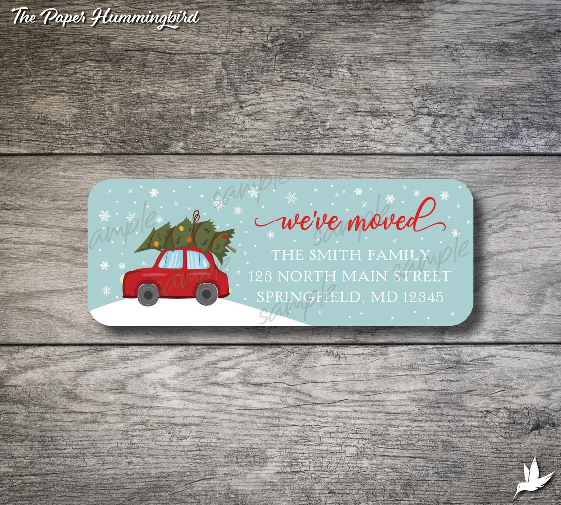 We've Moved Return Address Labels 003 Christmas | Etsy