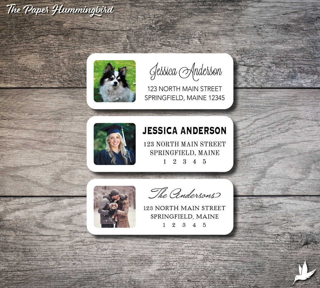Personalized Photo Return Address Labels, Custom Label Sheet, Digital ...