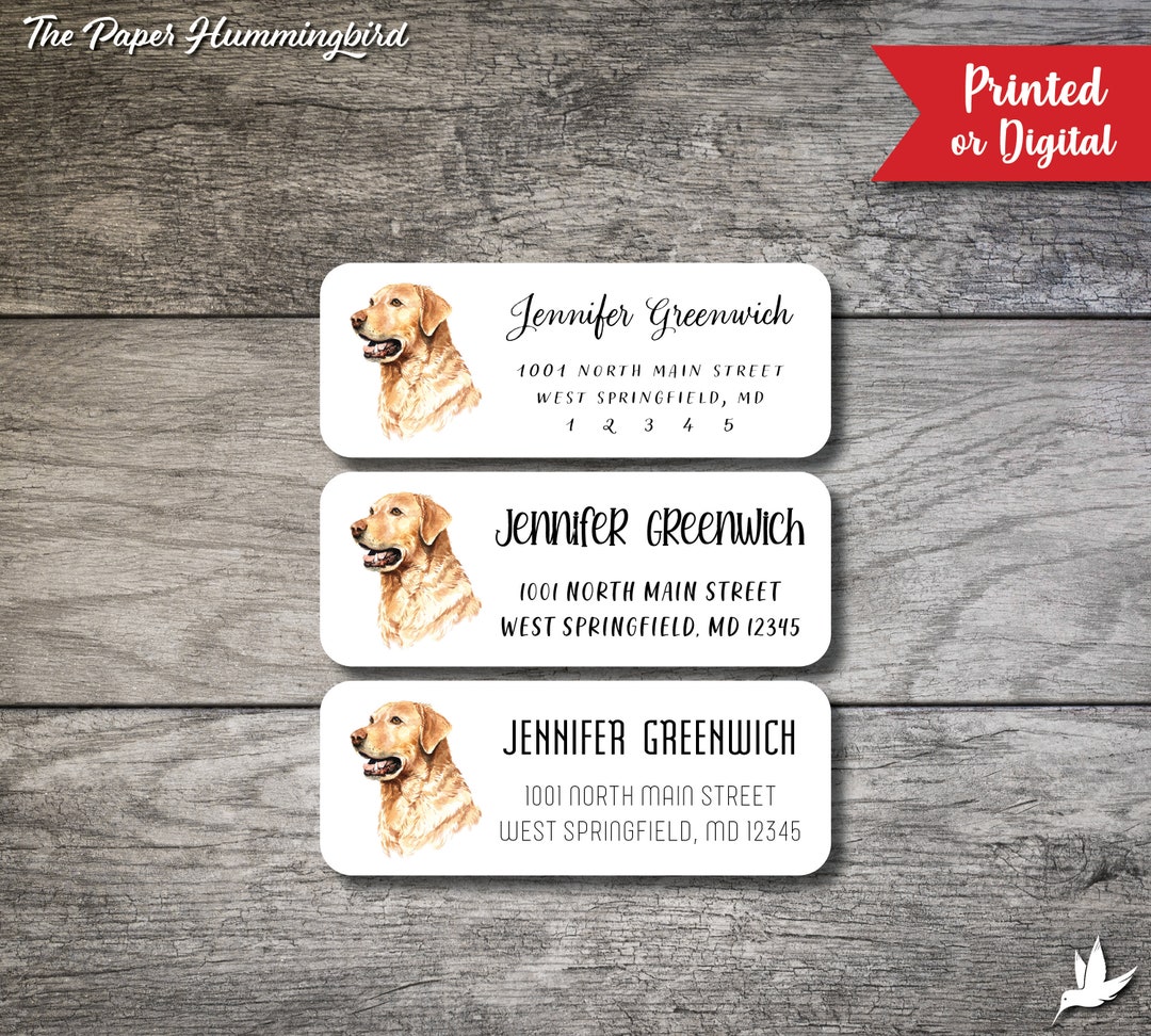 Labrador Retriever Return Address Labels 001 Dog Label Personalized ...