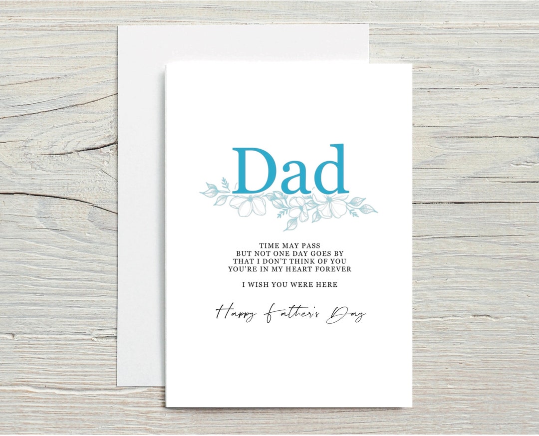 Dad Wish You Were Here Father’s Day Card - Bereavement Card - Father’s ...