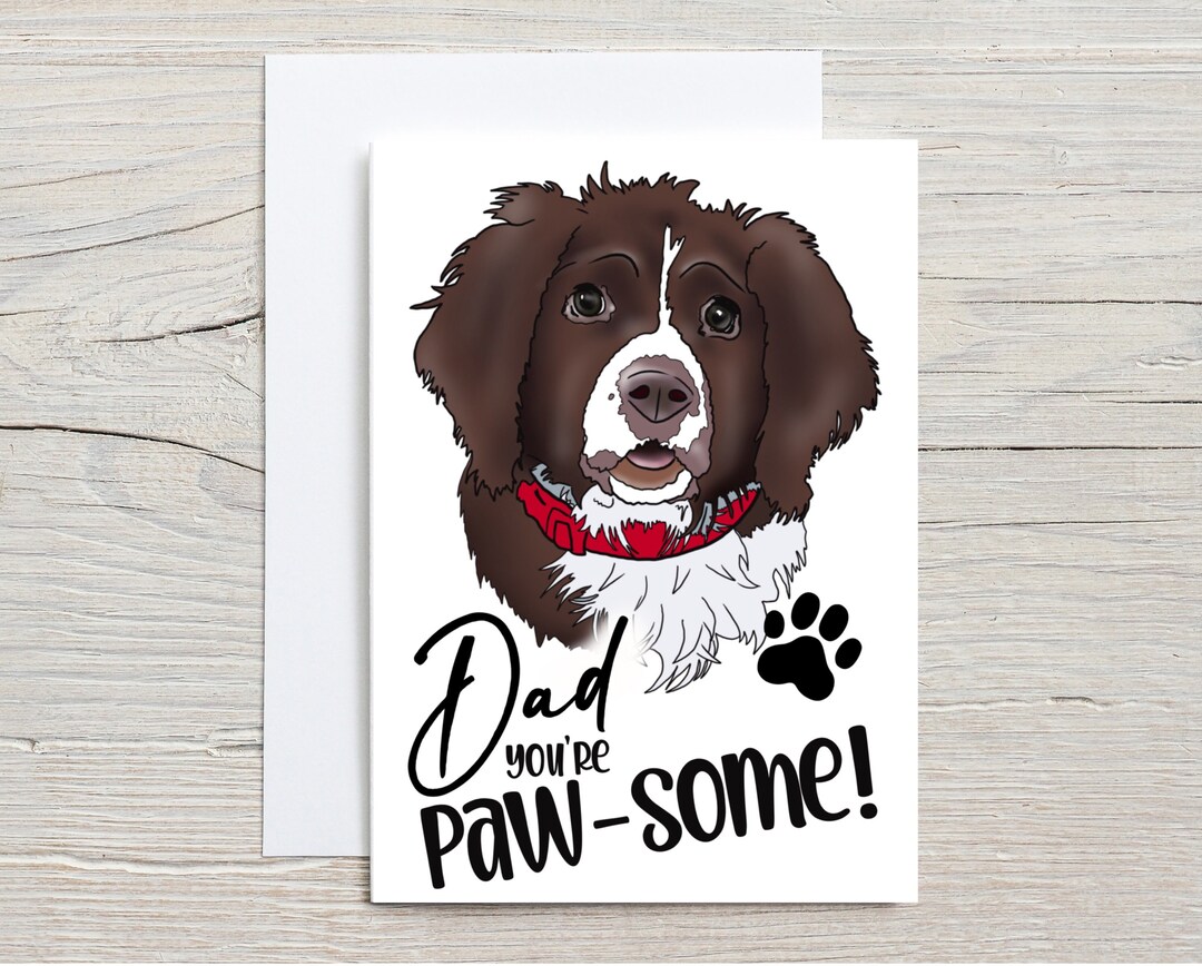 Carte de voeux Springer Spaniel - Springer Dad - Carte de fête des ...