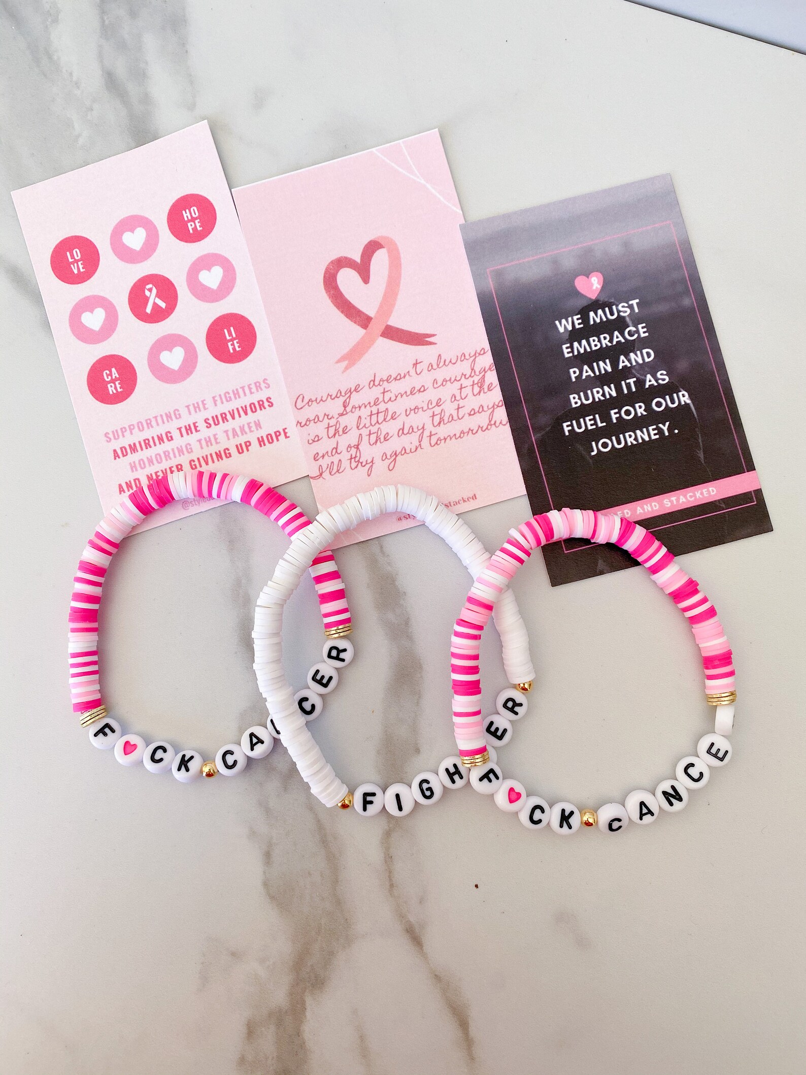 Breast Cancer Awareness Bracelet Survivor Gift Breast | Etsy