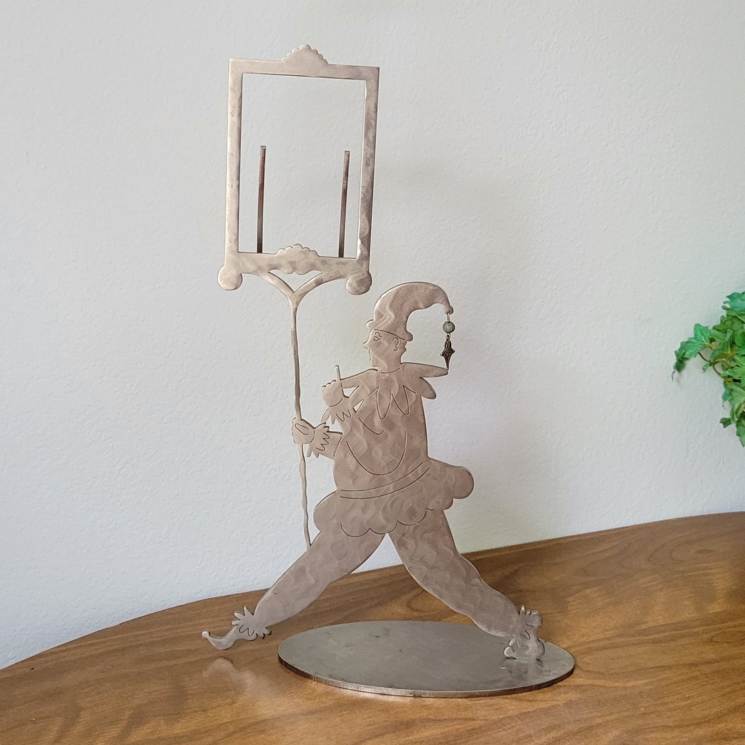 Court Jester Photo Frame by Amy Hess, Brushed Metal Clown Figure - Etsy
