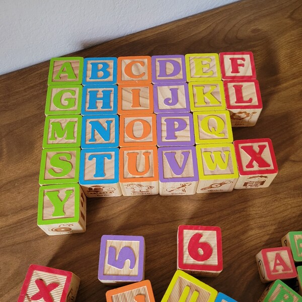Wooden Alphabet Blocks - Etsy