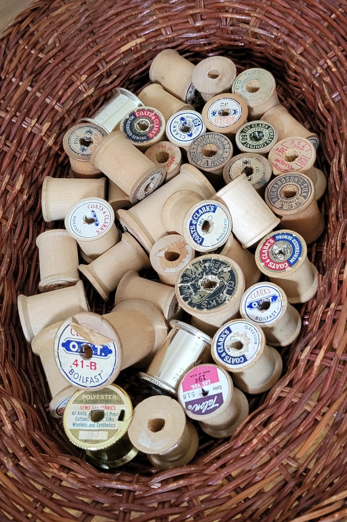 Wooden Thread Spools Vintage Wood Spools Quantity 37 - Etsy