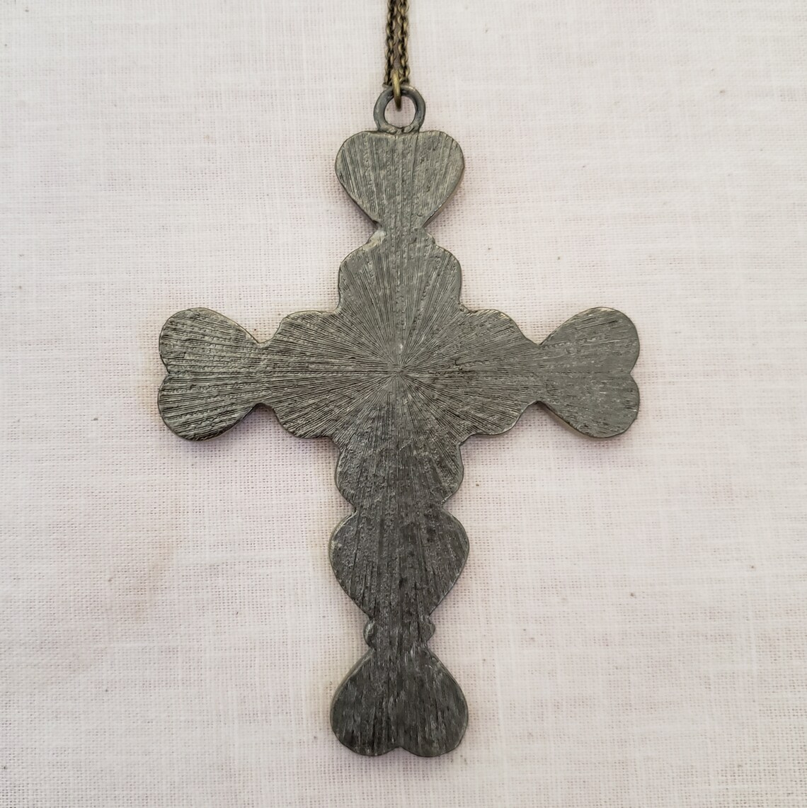 Ornate Metal Decorative Cross With Short Chain Vintage Home - Etsy