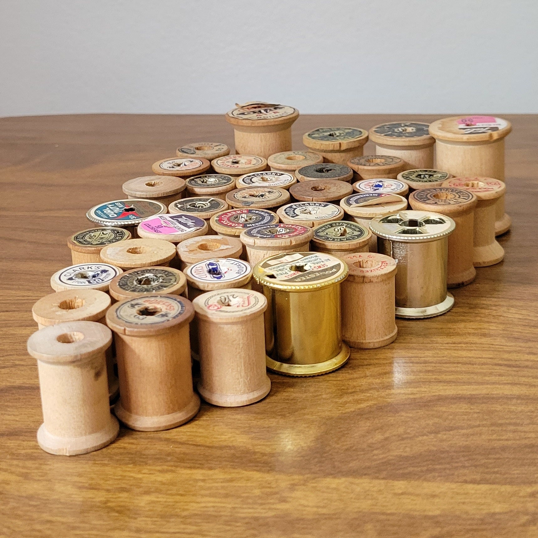 Wooden Thread Spools Vintage Wood Spools Quantity 37 - Etsy