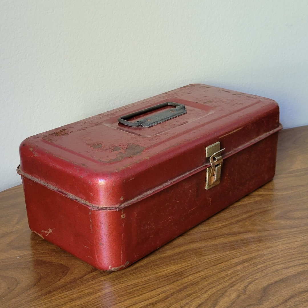 Rustic Red Metal Box, Vintage Rusty Metal Industrial Decor - Etsy