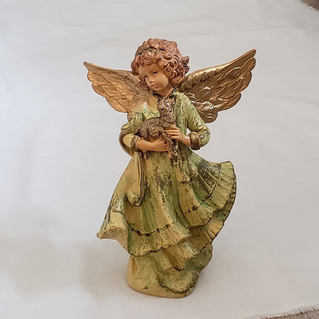 Angel Holding Lamb Figurine Simonetti 5636 Angel With Gold Wings - Etsy