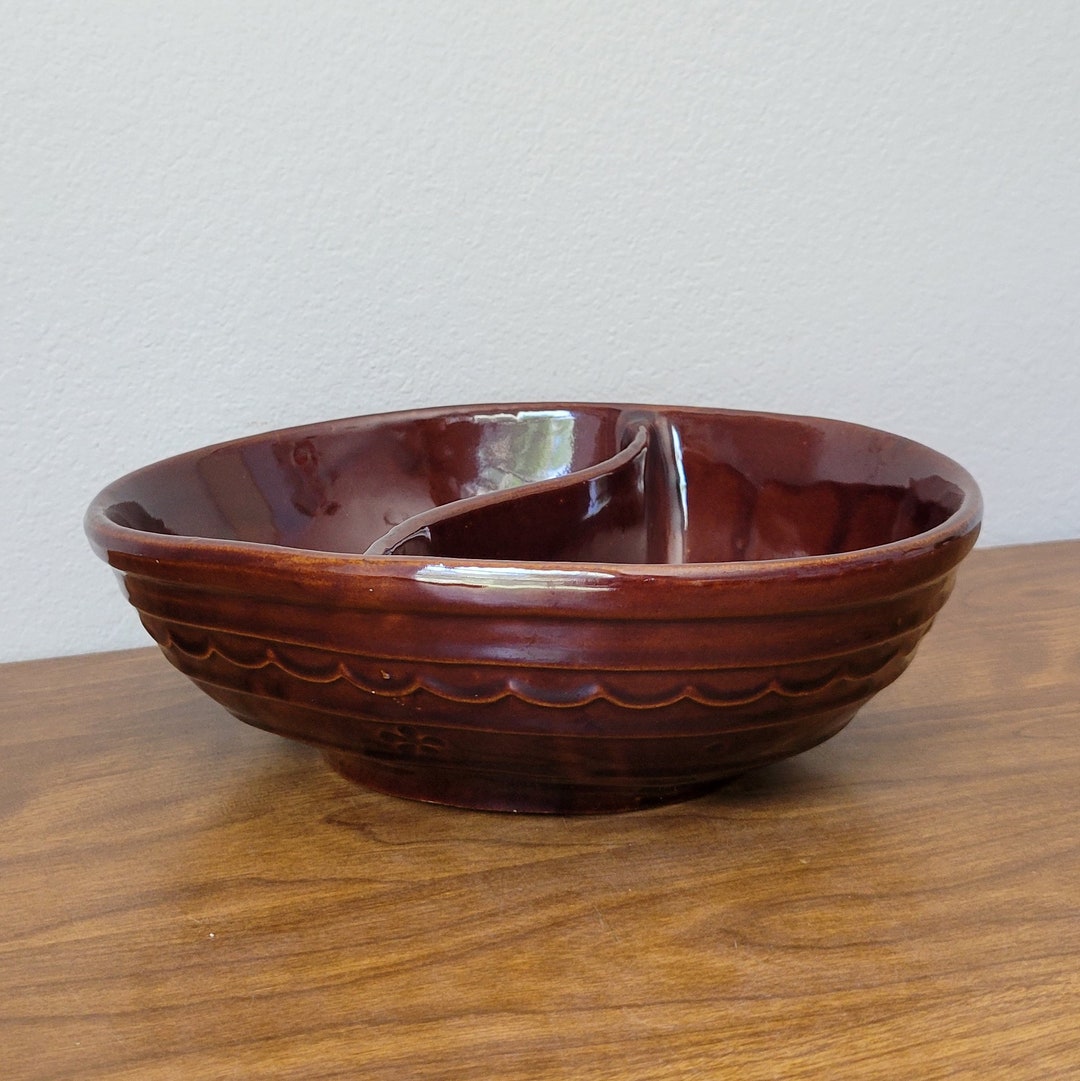 Marcrest Stoneware Divided Bowl, Vintage 10 50 50 Casserole Dish - Etsy