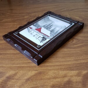 Dark Wood Photo Frame With Plastic Cover, Vintage Wall Hung Picture ...