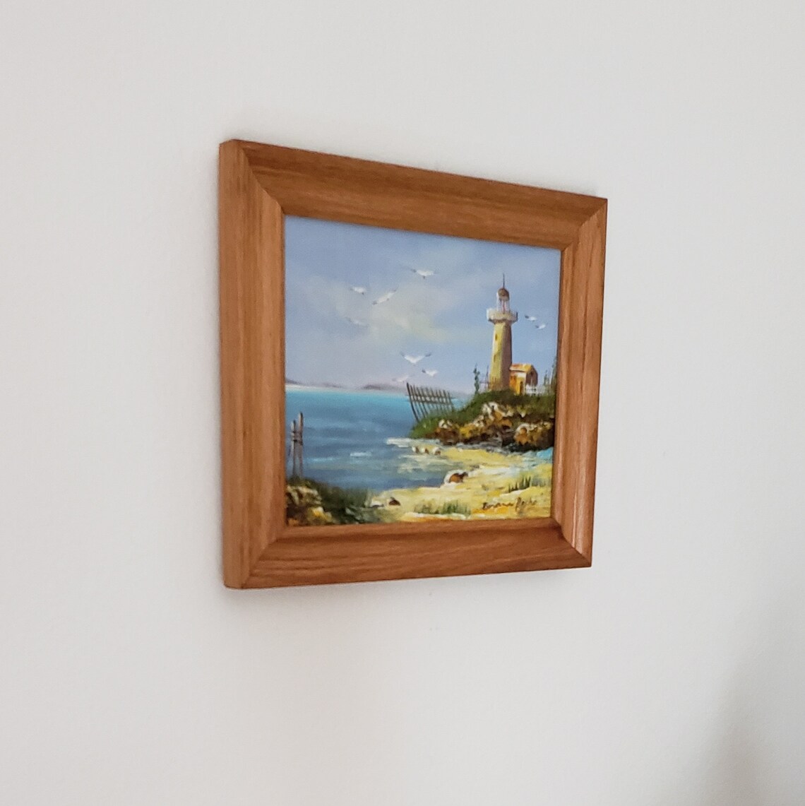Lighthouse Original Oil Painting Signed by Brian Roche Framed - Etsy