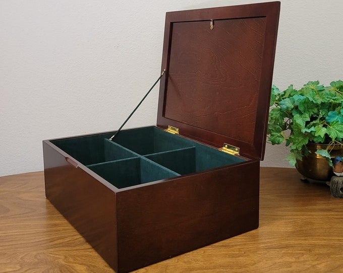 Vintage Wood Storage Box, Bombay Company 4 Compartment Keepsake Box - Etsy