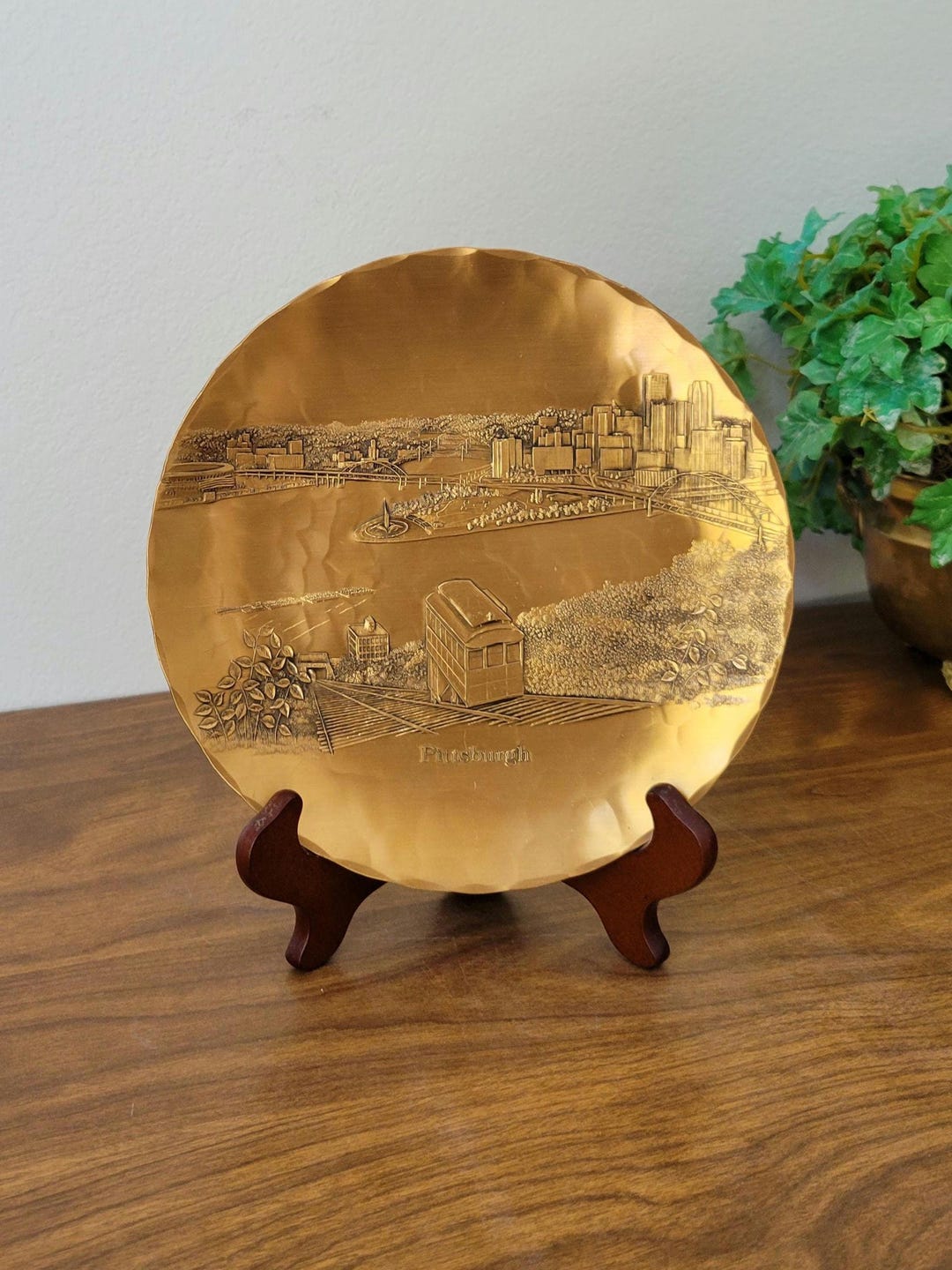 Pittsburgh Solid Bronze Decorative Plate by Wendell August Forge - Etsy
