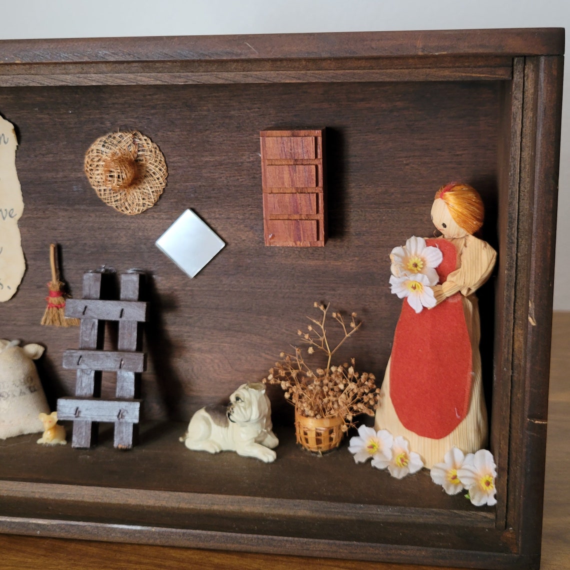Vintage Wood Diorama Country Kitchen Scene Wall Hung Shadow - Etsy