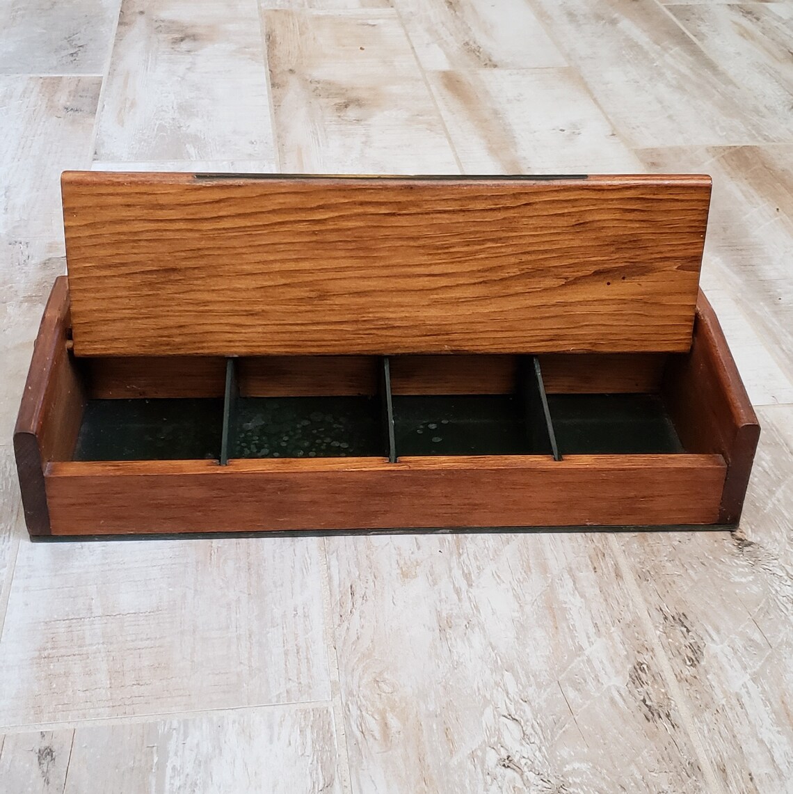 Divided Wood Box with Lid Vintage 4 Compartment Rectangle - Etsy.de