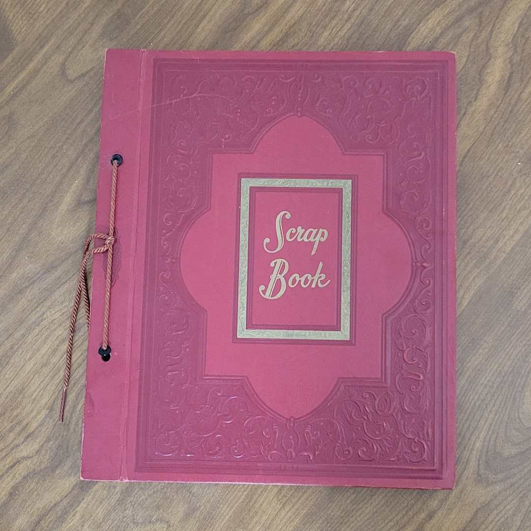 Vintage Red Scrapbook Album Embossed Cover 1950s Used Scrap Book - Etsy