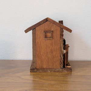 Wooden Cabin Coaster Set, Rustic Log House Cat on Porch Vintage Enesco ...