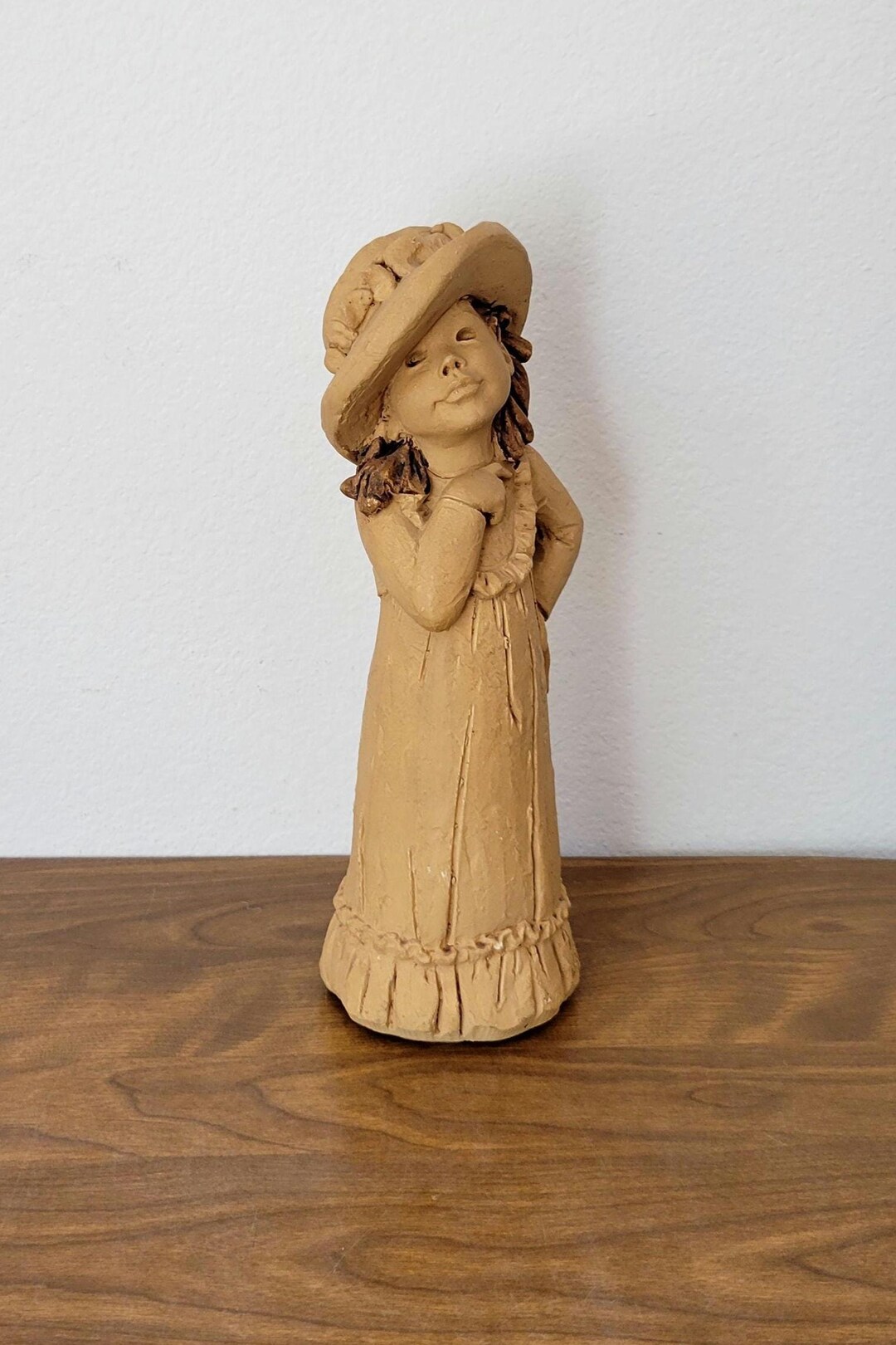 Vintage Original Figurine by Lee Bortin: Girl With Hat and Long Dress ...