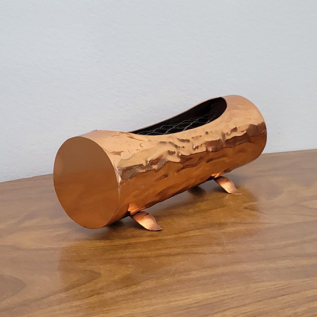 Vintage Copper Trough Planter With Curved Frog - Etsy