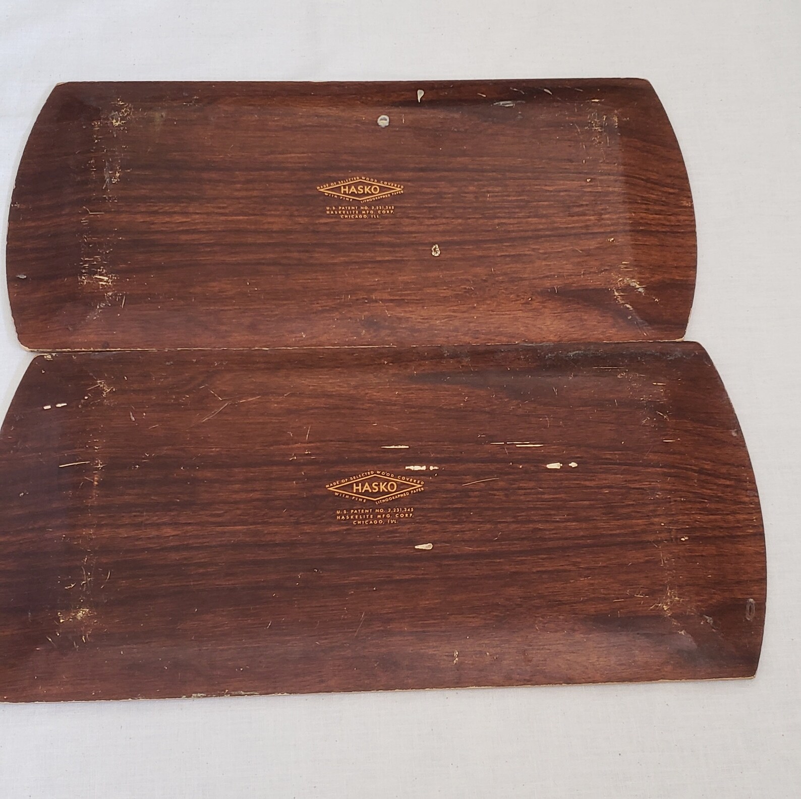 Two Hasko Wood Trays With Fox Hunt Lithograph Paper Design | Etsy