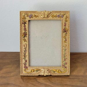 Vintage Gold Floral Photo Frame, Tabletop Picture Holder - Etsy