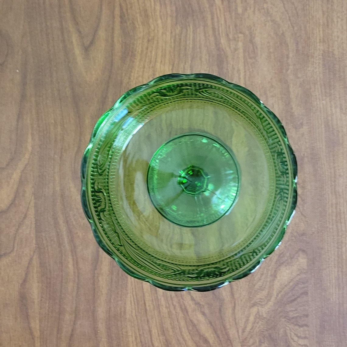 Emerald Green Glass Bowl Vintage E.O. Brody Pedestal Textured - Etsy