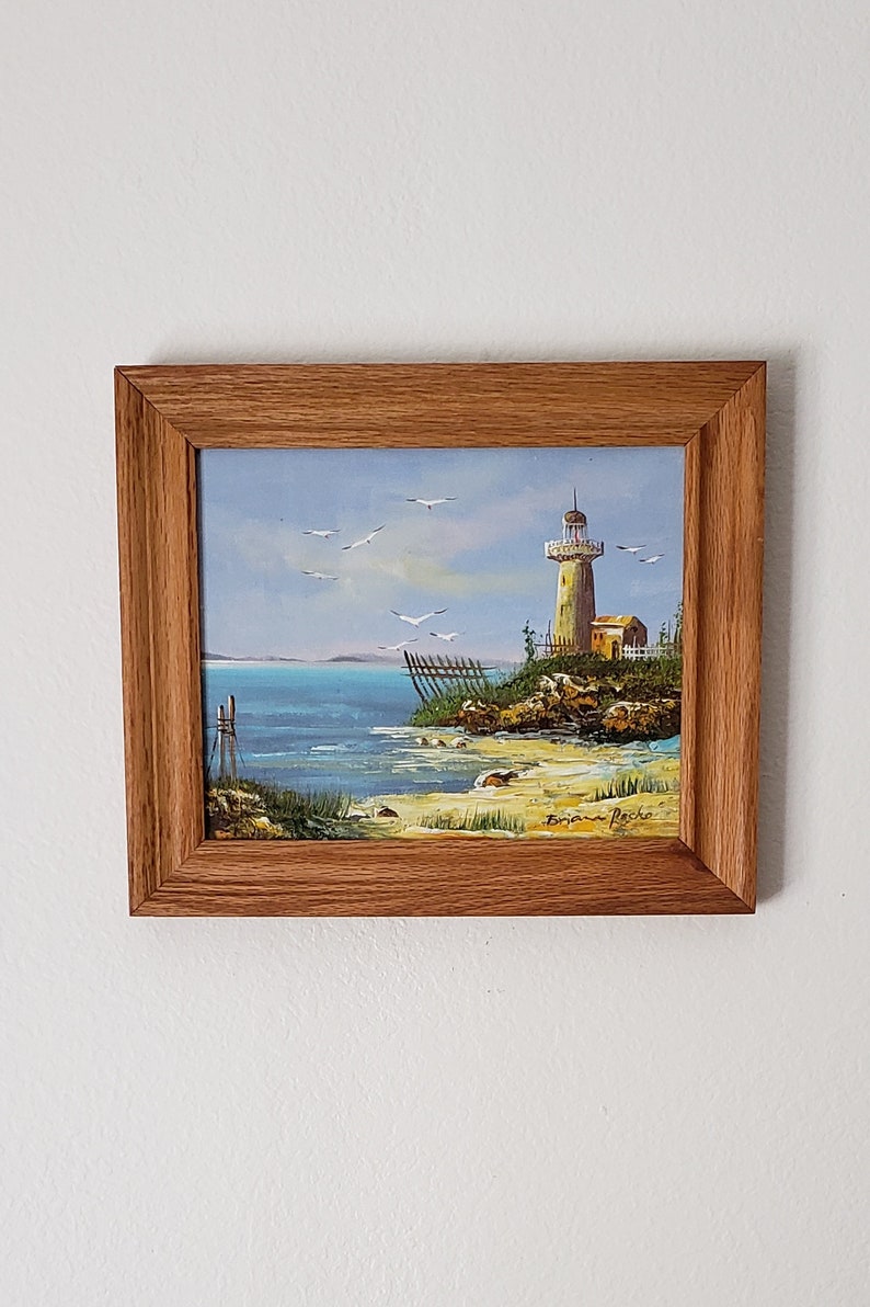 Lighthouse Original Oil Painting Signed by Brian Roche Framed - Etsy