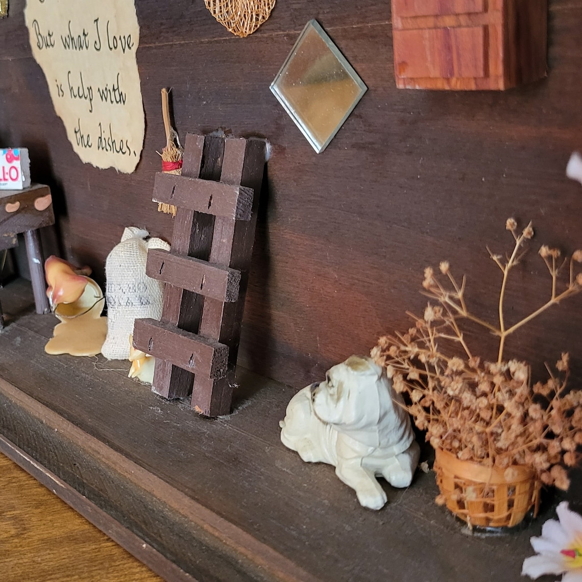 Vintage Wood Diorama Country Kitchen Scene Wall Hung Shadow - Etsy