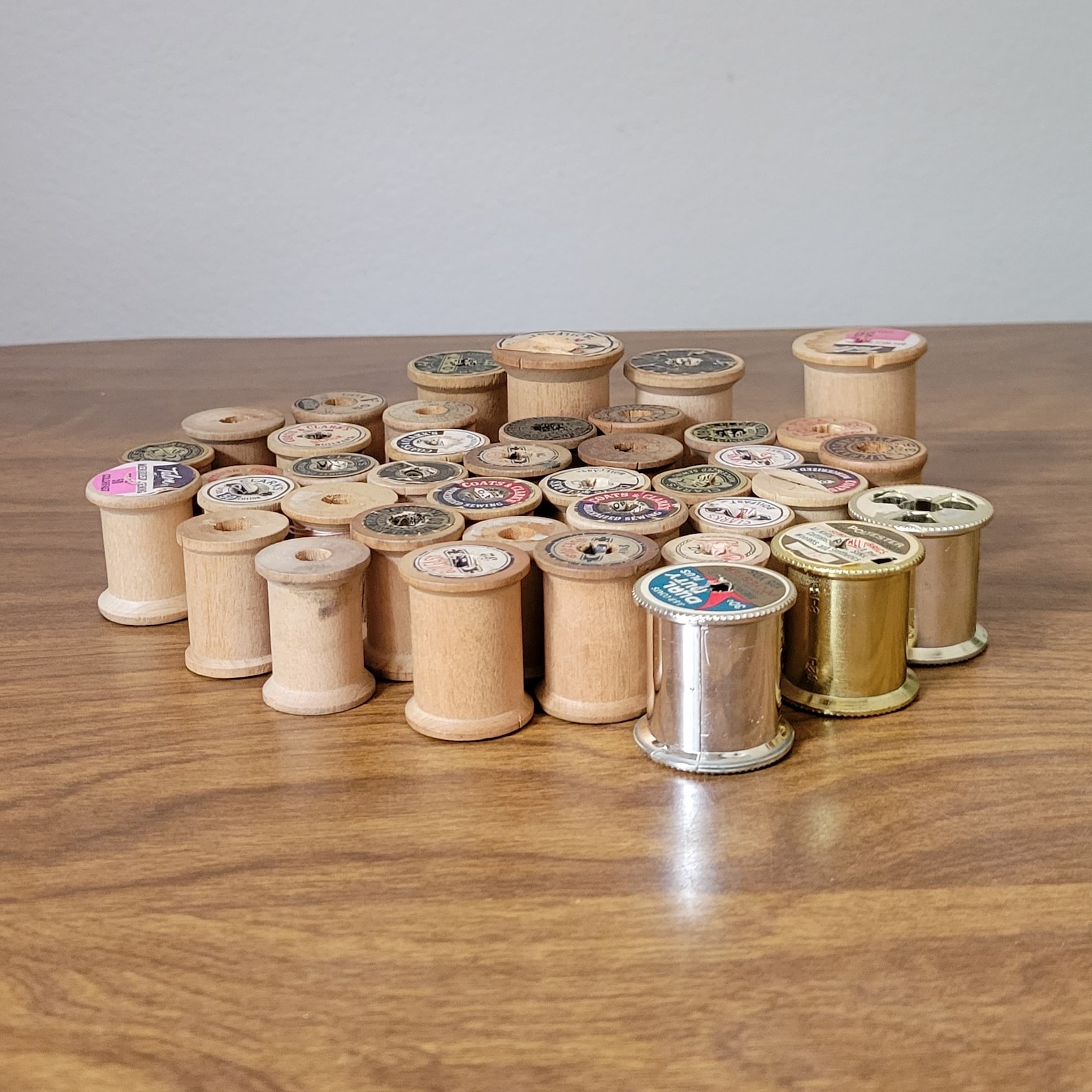 Wooden Thread Spools Vintage Wood Spools Quantity 37 - Etsy