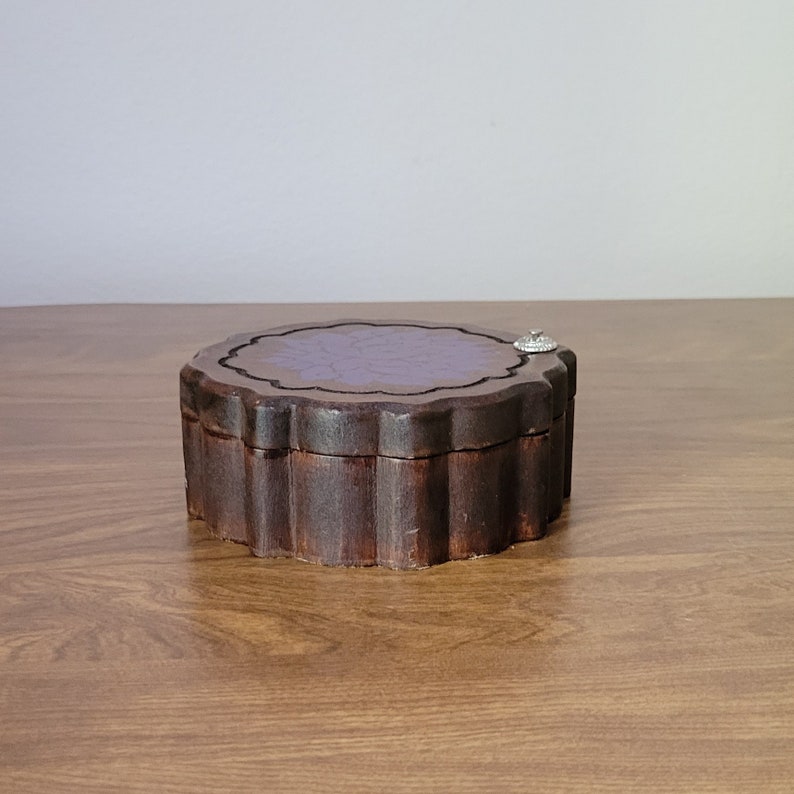 Slide Lid Wood Box Peace Sign and Purple Lotus Flower - Etsy