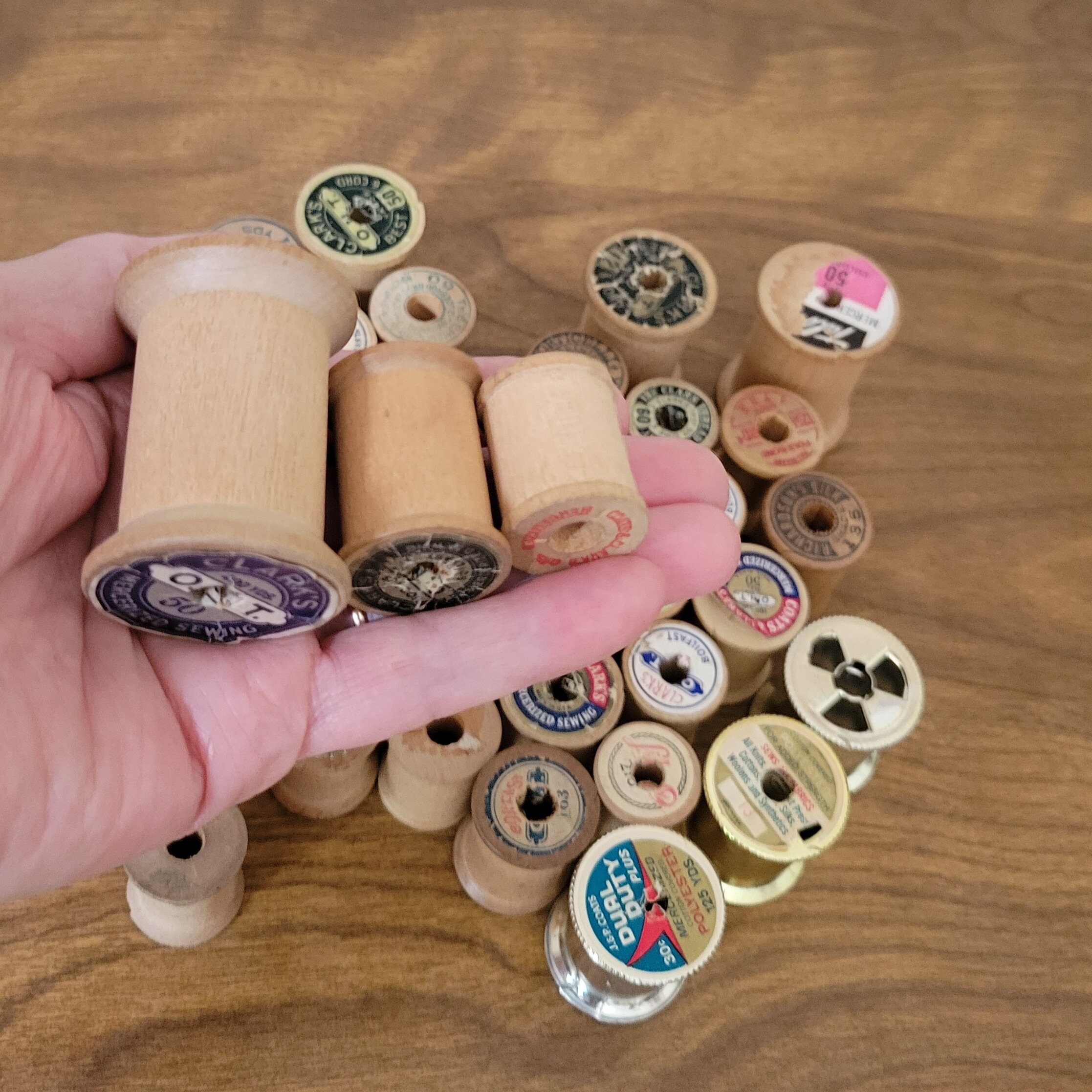 Wooden Thread Spools Vintage Wood Spools Quantity 37 - Etsy