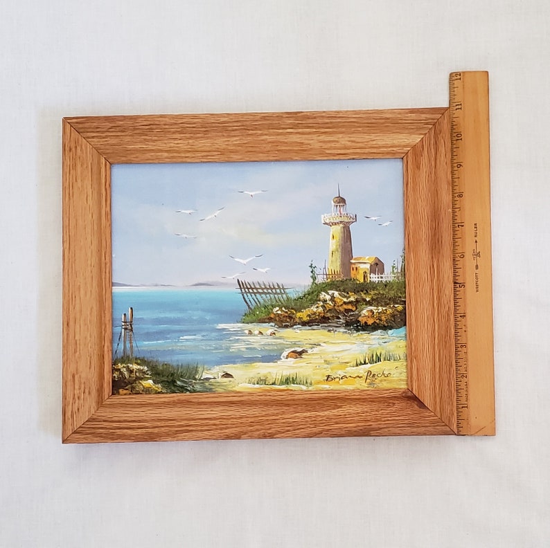 Lighthouse Original Oil Painting Signed by Brian Roche Framed - Etsy