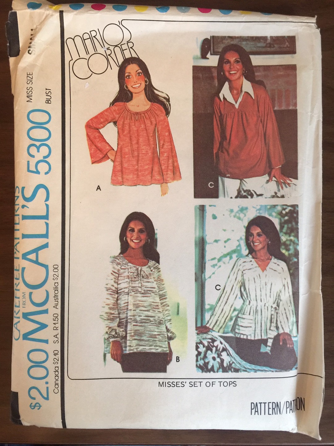 1970's Marlo Thomas Mccalls 5300 Sewing Pattern - Etsy