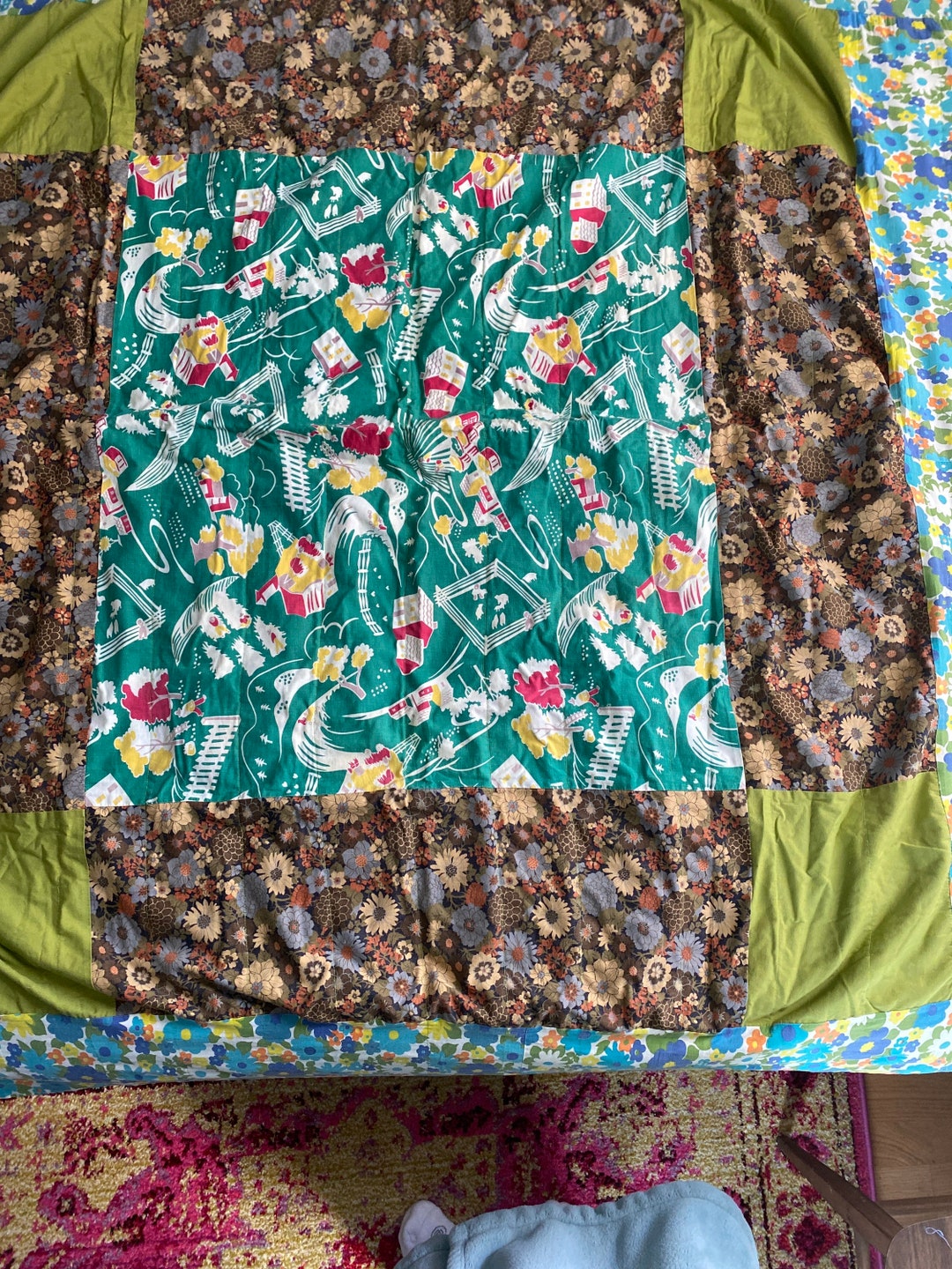 Homemade 1970’s Quilt 58” X 58” Machine Stitched - Etsy