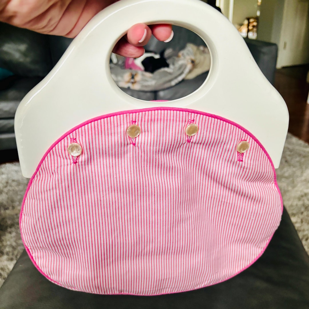 Vintage Wood Handle Bermuda Bag Pink Pinstripes Cover - Etsy