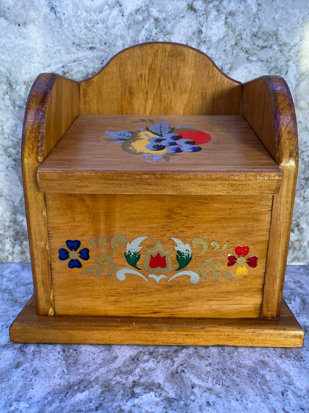 Vintage Oak Wood Recipe Box File Wood Hinge - Etsy