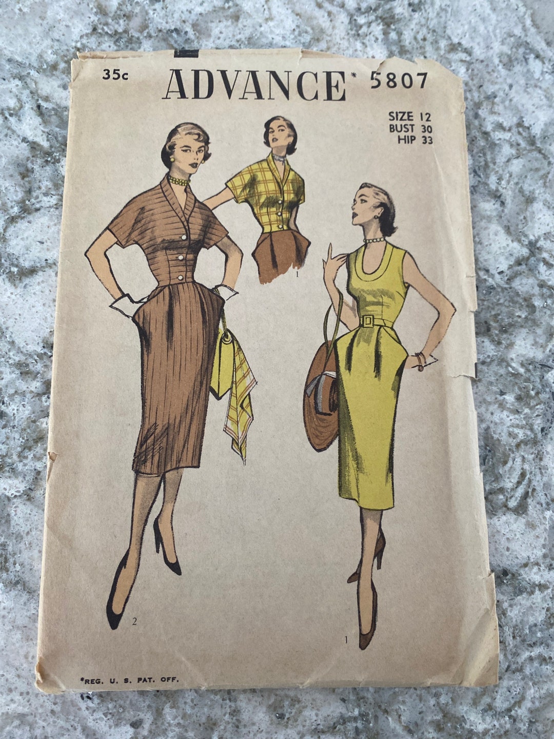 1950’s Advance Dress Pattern 5807 Uncut - Etsy