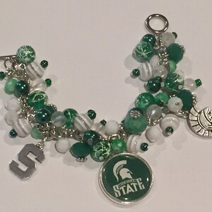 Michigan State Charm Bracelet - Etsy