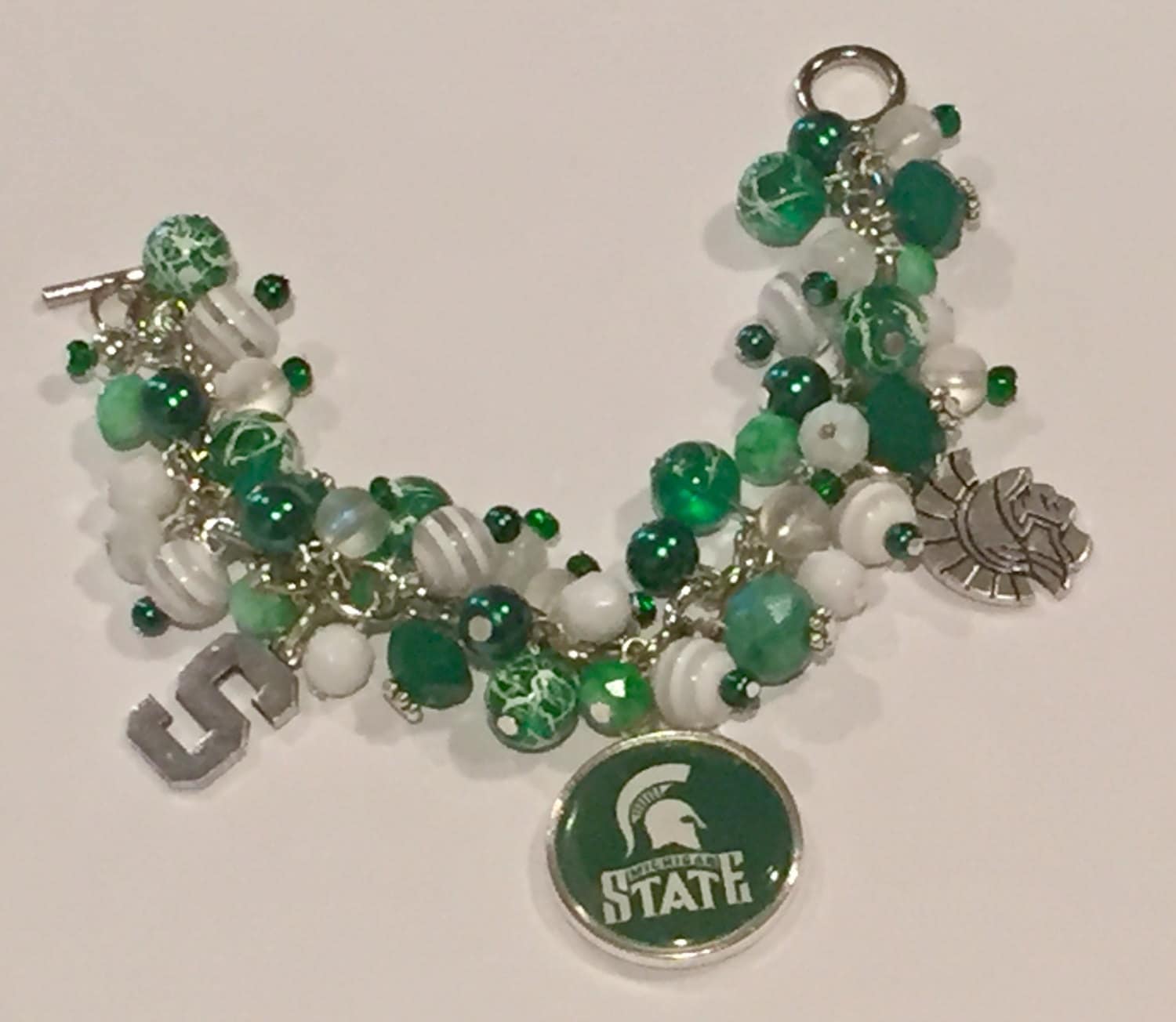 Michigan State Charm Bracelet - Etsy