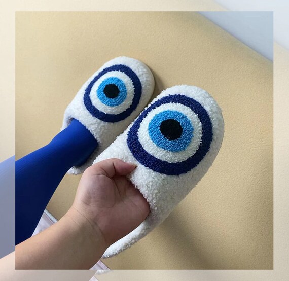 Evil Eye Slippers, Indoor Slippers, Bedroom Slippers, House Slippers ...
