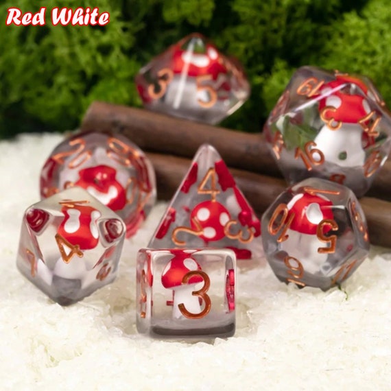 Mushroom Resin Dice Set for DnD, Fungus Dice Set, Resin DND Mush Dice ...