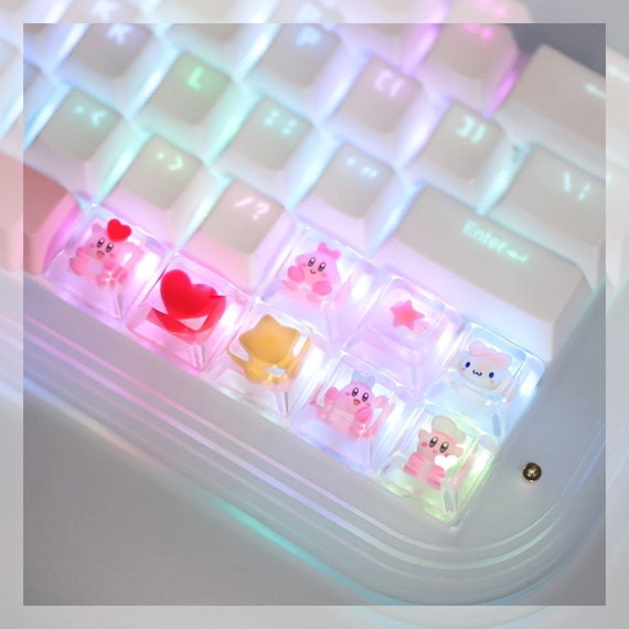 Cute Keycaps For Mechanical Keyboard, Cartoon Keycap, Kirby Keycaps ...