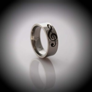 Bass and Treble Clef Stainless Steel Ring - Etsy