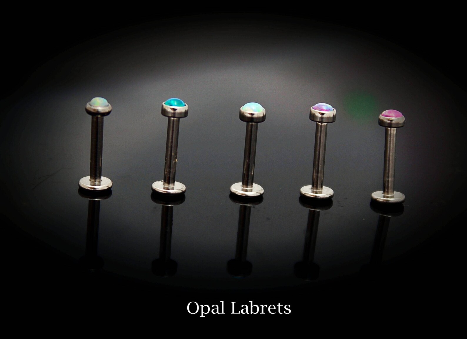 Opal Labret Studs Body Jewellery 16G Choice of Opal Colour - Etsy