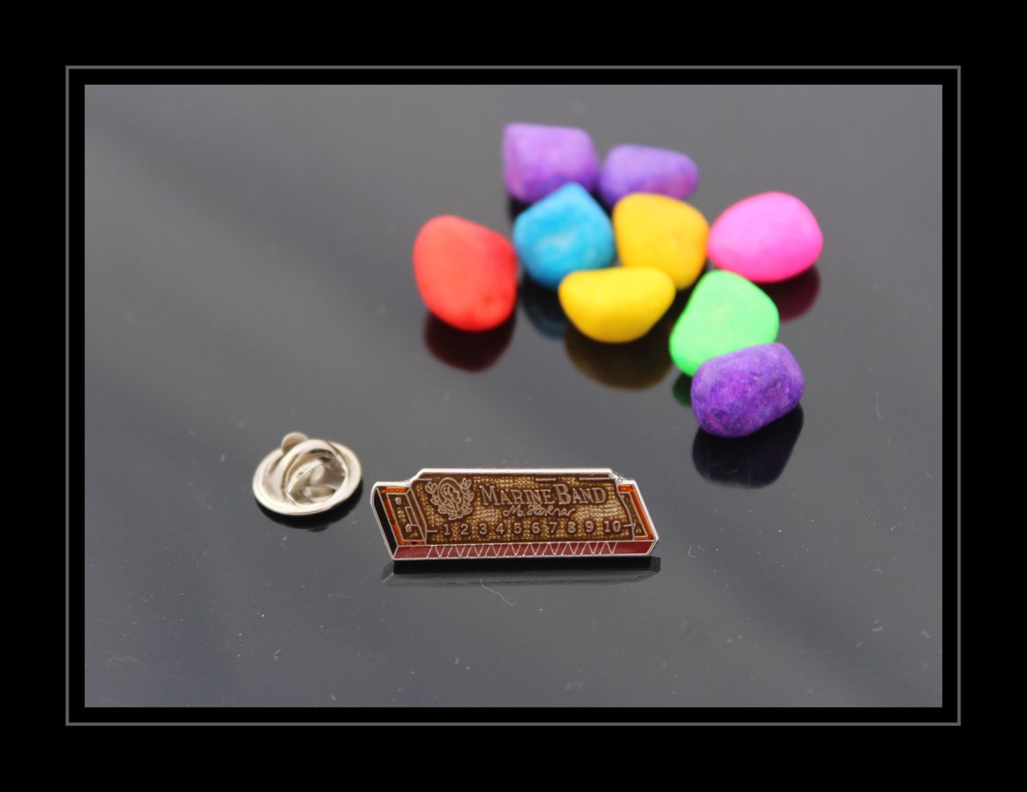 Harmonica Musical Instrument Pin Badge - Etsy