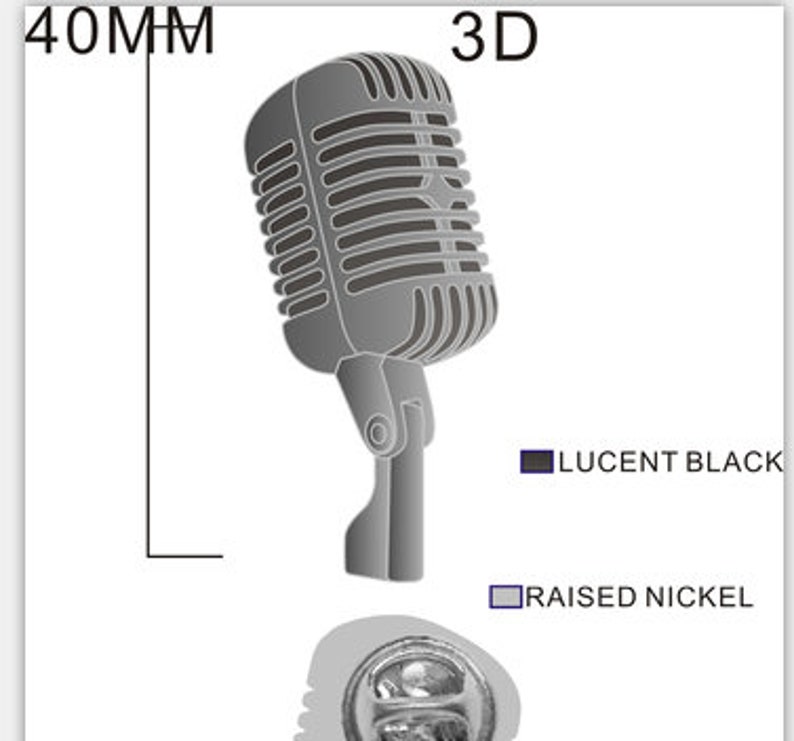 Microphone Pin Badge Retro Vintagestyle 3D - Etsy