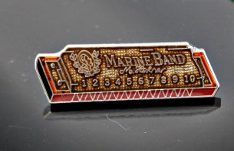Harmonica Musical Instrument Pin Badge - Etsy